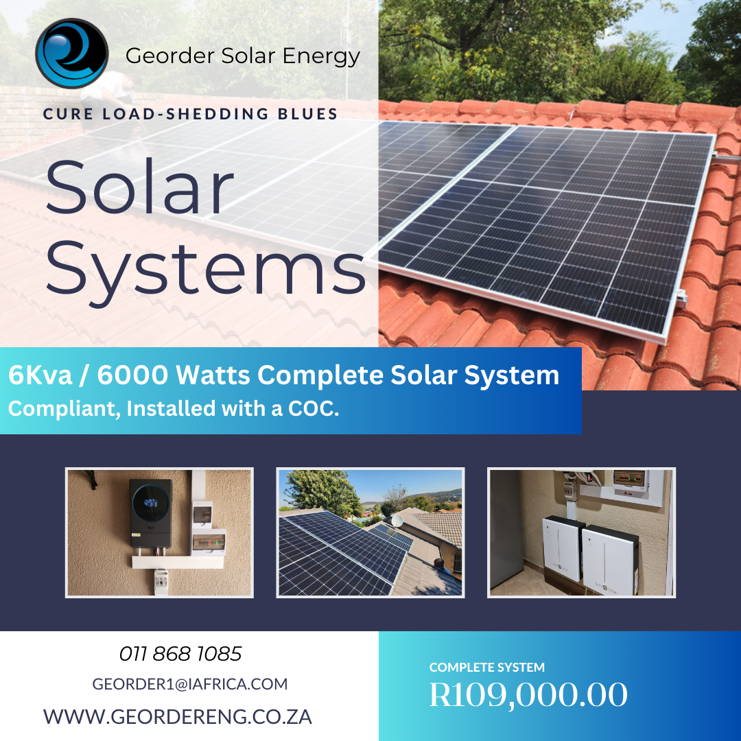 6Kva / 6000 Watts Complete Solar System - Georder Engineering